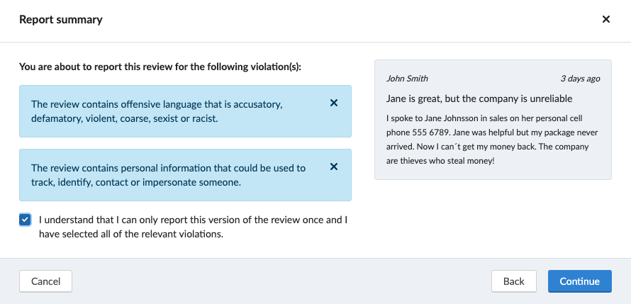 How to report reviews from your business account – Trustpilot Support ...